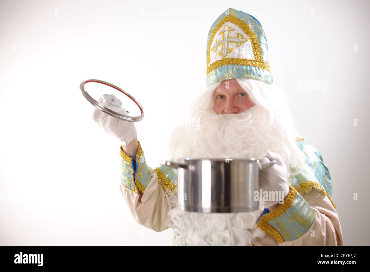 Portrait de Sinterklaas. USA sur fond blanc. Saint Nicolas noël Saint ...