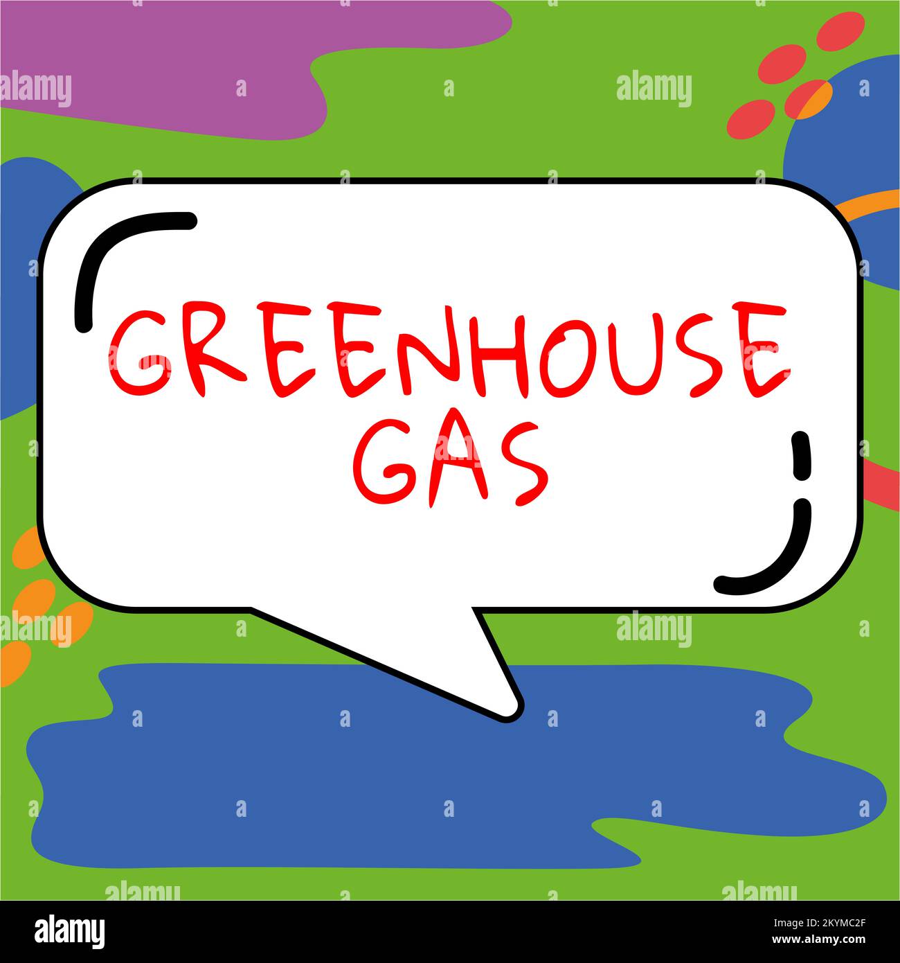 Légende conceptuelle gaz à effet de serre. Vitrine commerciale le ...
