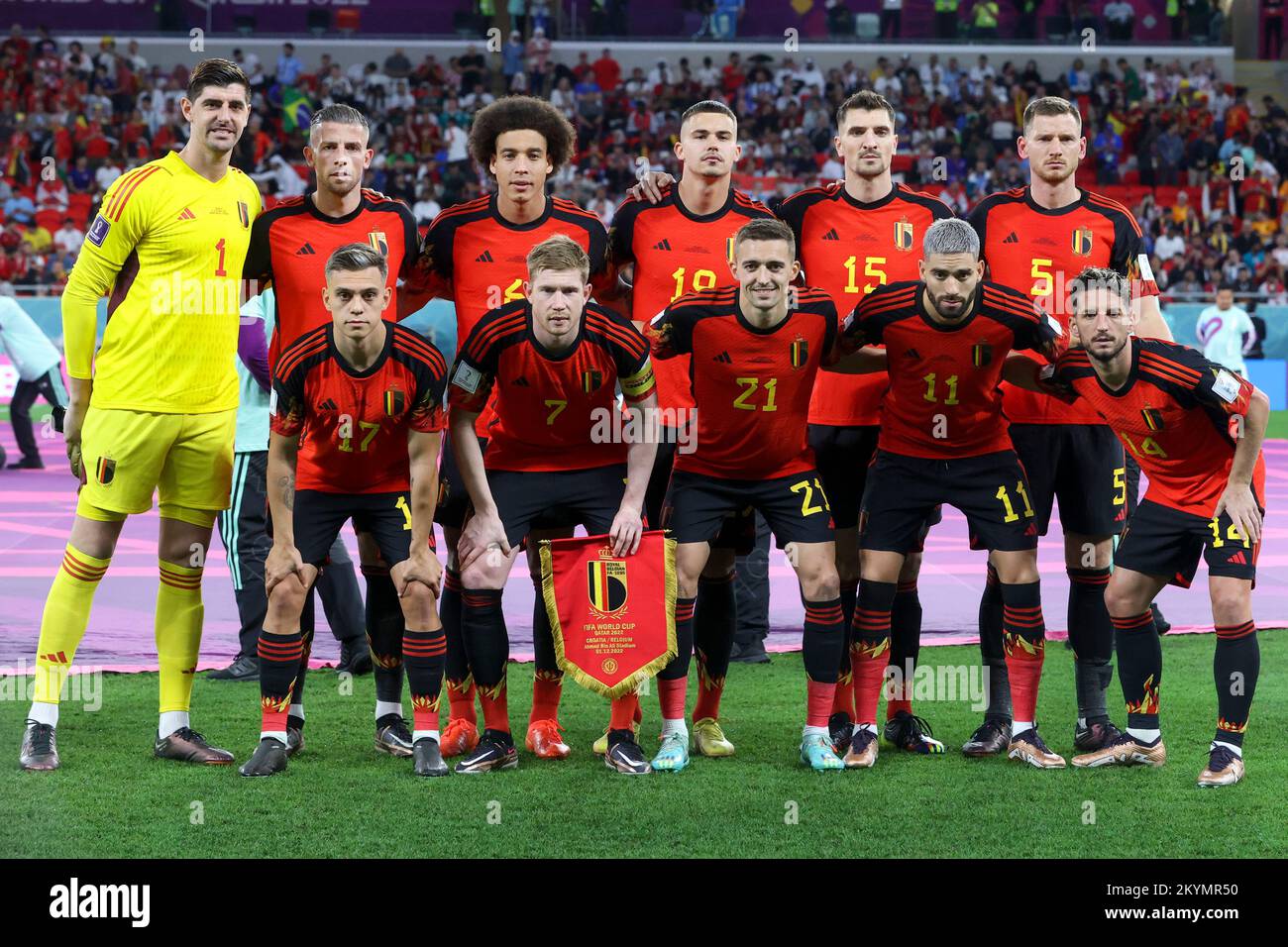 Doha, Qatar, 01/12/2022, et suiv., G-D, Le gardien de but belge Thibaut Courtois, Toby ...
