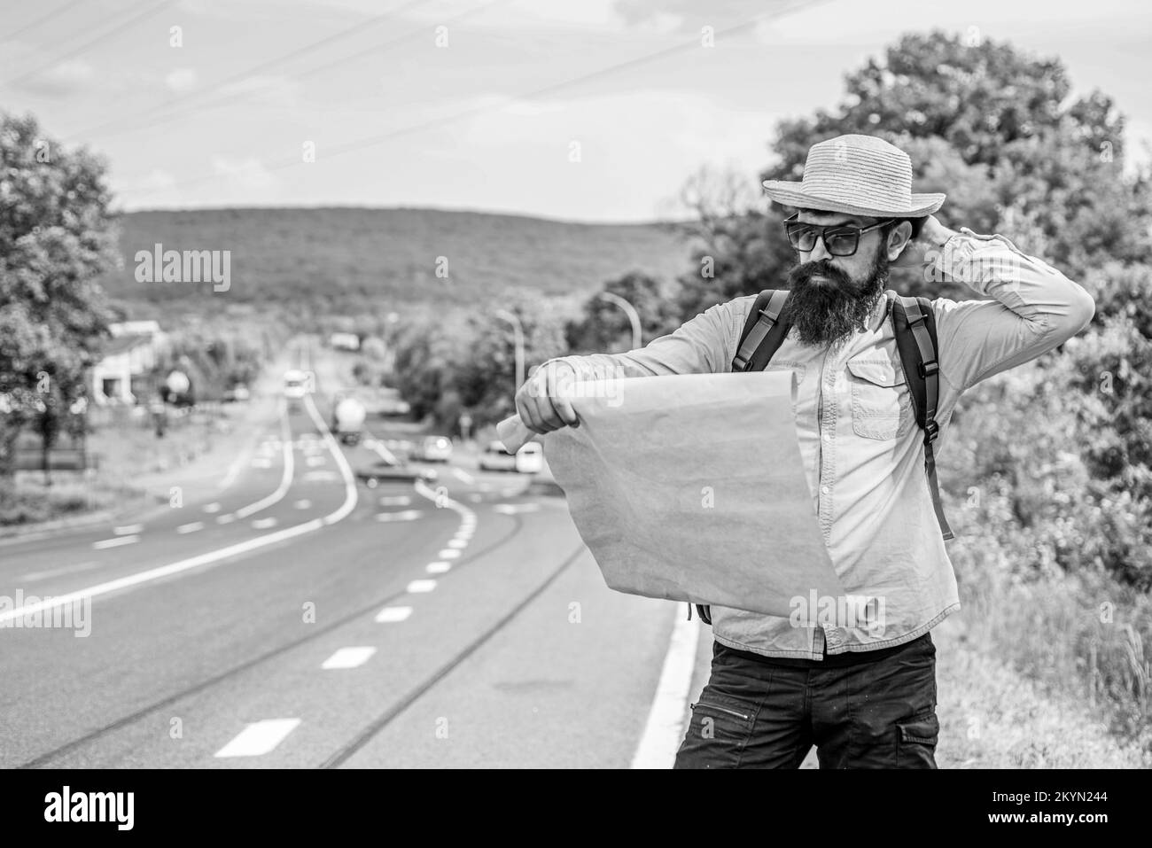 Marcher sur la carte du monde Banque d'images noir et blanc - Alamy