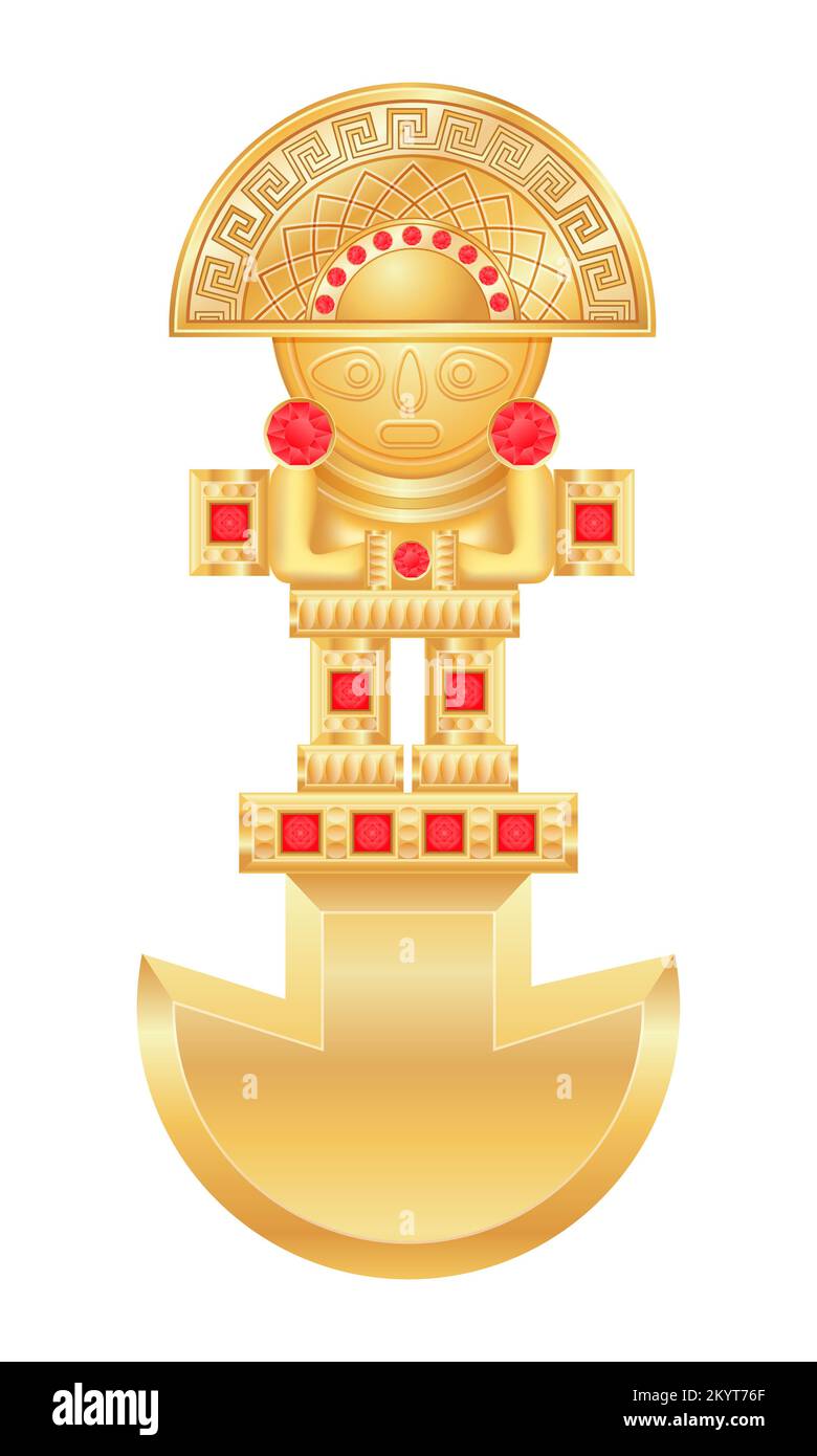 illustration vectorielle de l'amulette talisman antique maya isolée sur ...