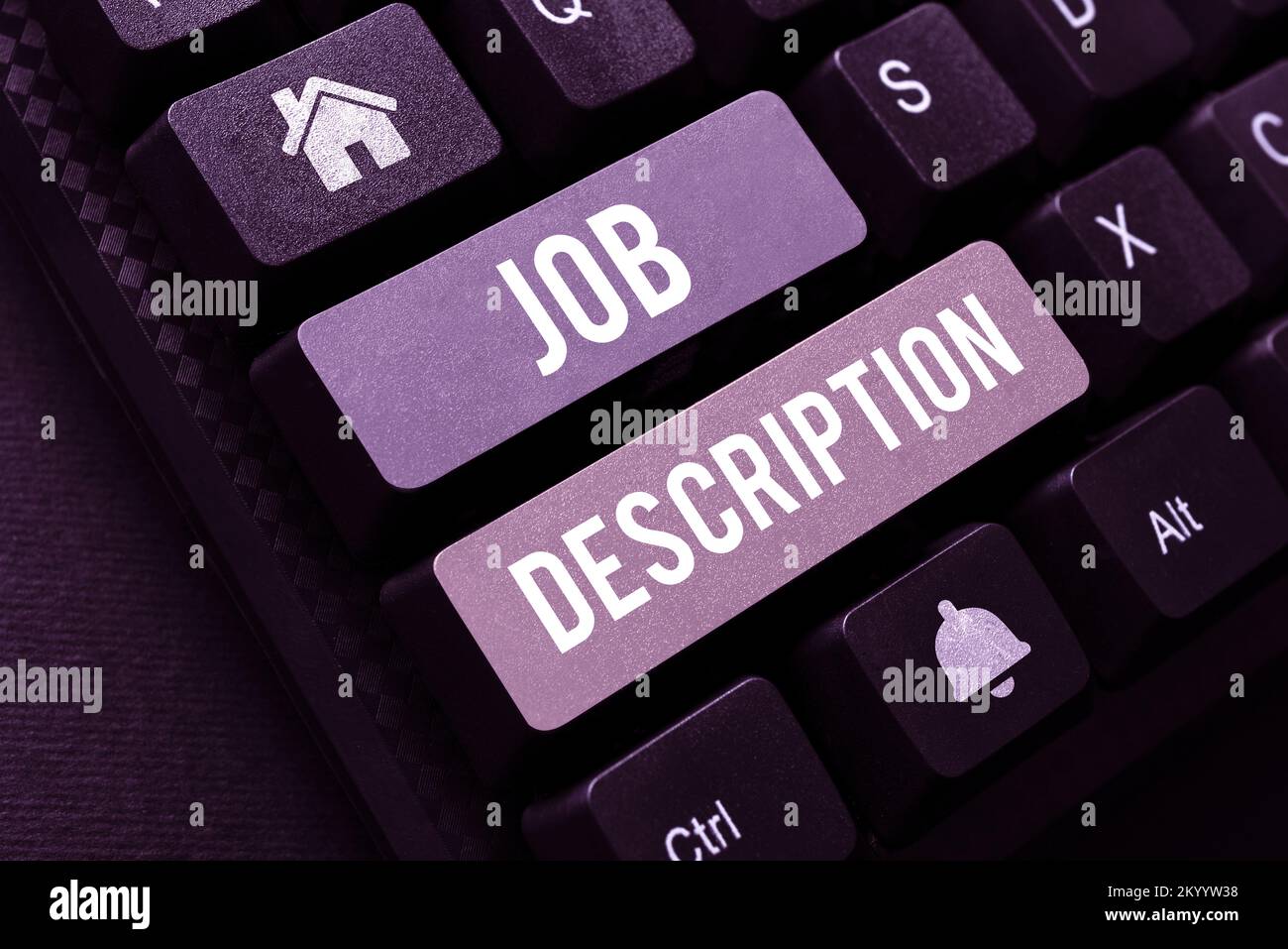 Écriture du texte affichant la description du travail. Mot pour Un ...