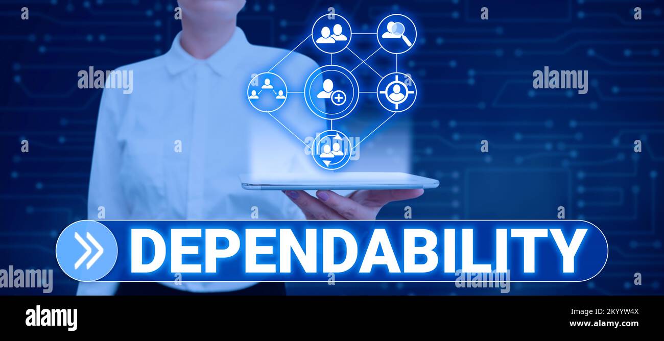 Légende de texte présentant la fiabilité. Une idée d'entreprise capable ...