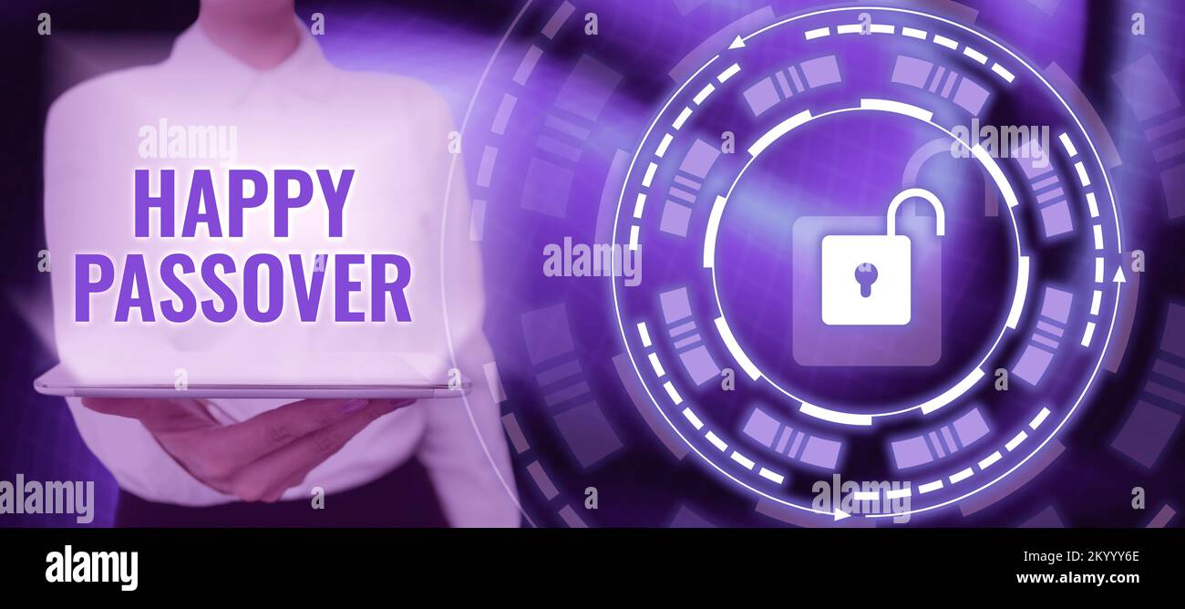 Écriture affichant le texte Happy Passover. Mot pour une fête juive ...