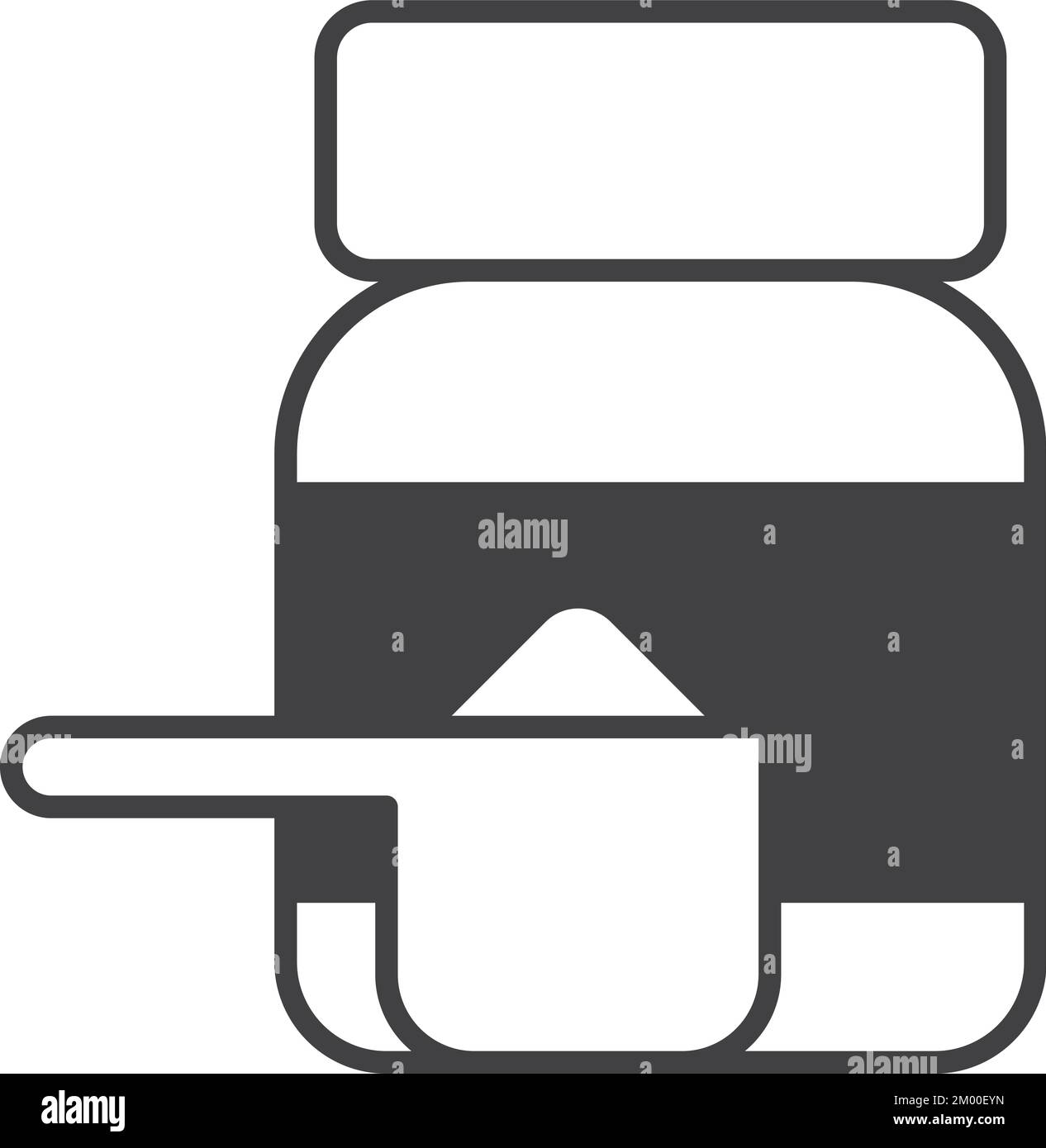 illustration de la bouteille de poudre de protéine dans un style ...