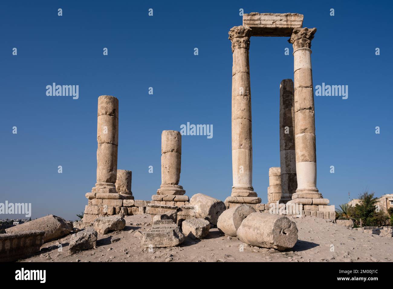 Temple d'Hercules à Amman, ruines romaines anciennes sur la Citadelle d ...