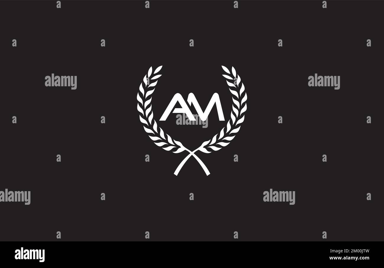 Stock de logo de couronne de laurier Banque d'images noir et blanc - Alamy