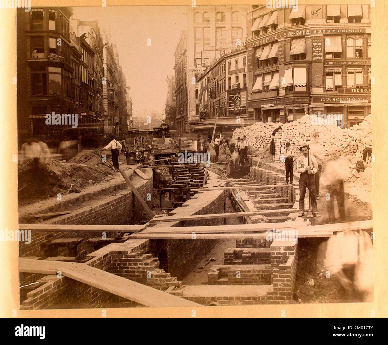 New york city street 1890 construction Banque de photographies et d ...