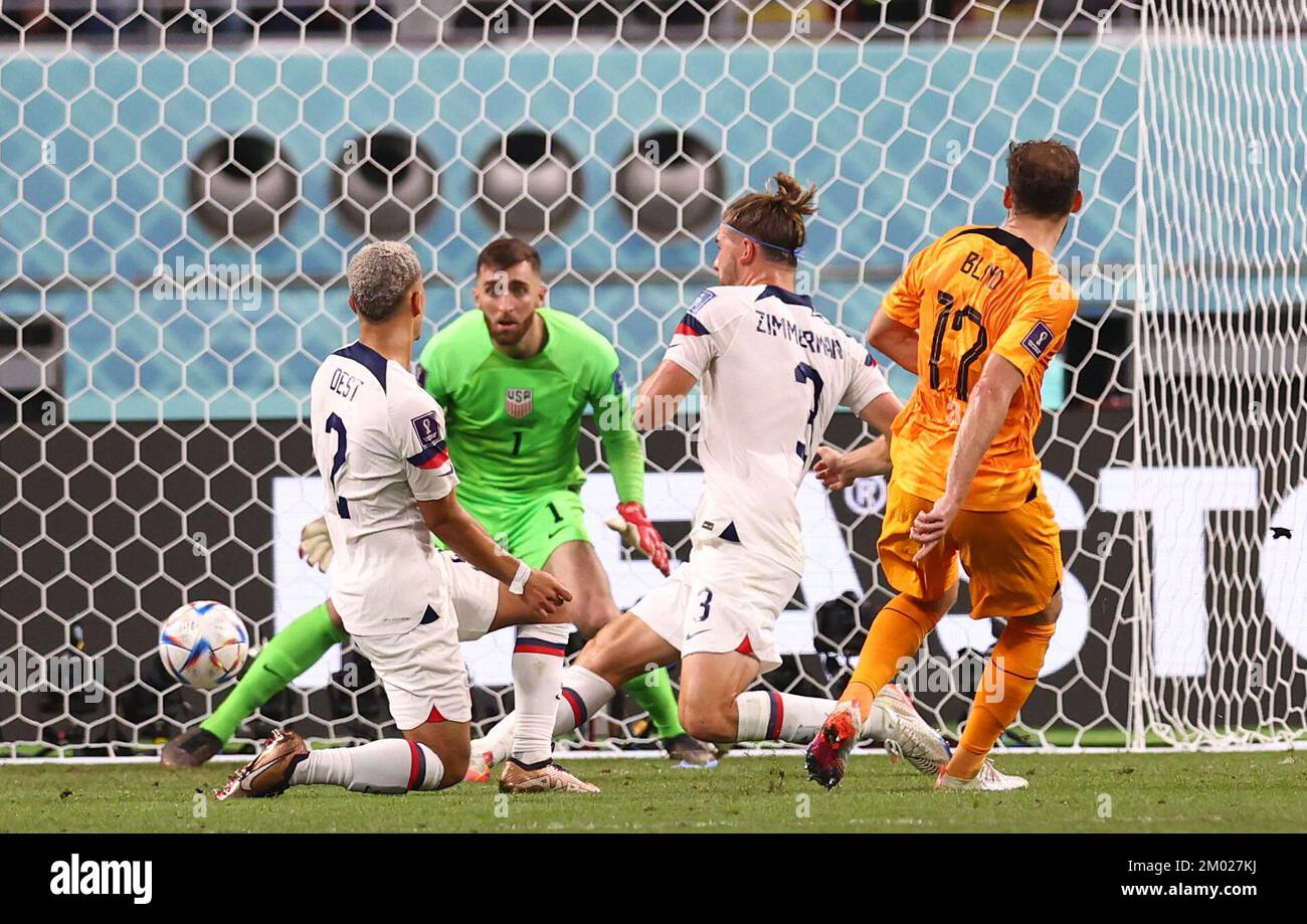 Doha, Qatar, 3rd décembre 2022. Daley Blind des pays-Bas marque son ...