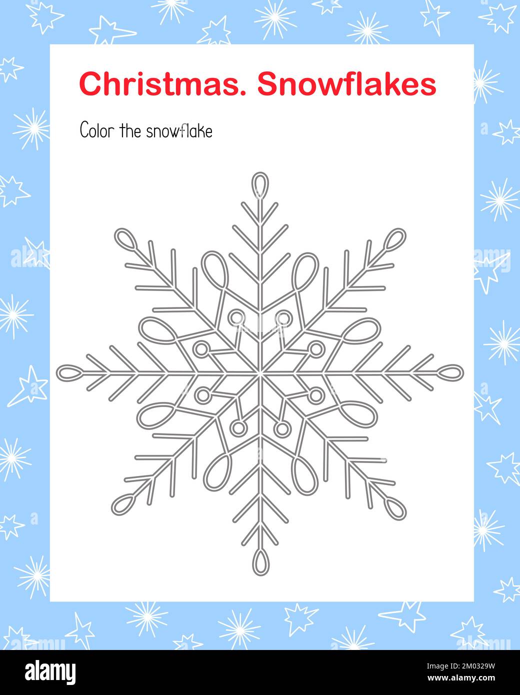 Flocon de neige dessin simple dessin animé coloriage page illustration ...