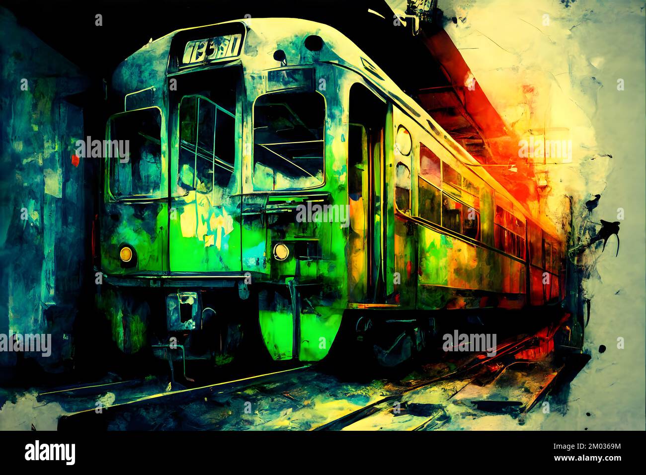 Affiche de train de transport artistique Banque de photographies et d ...