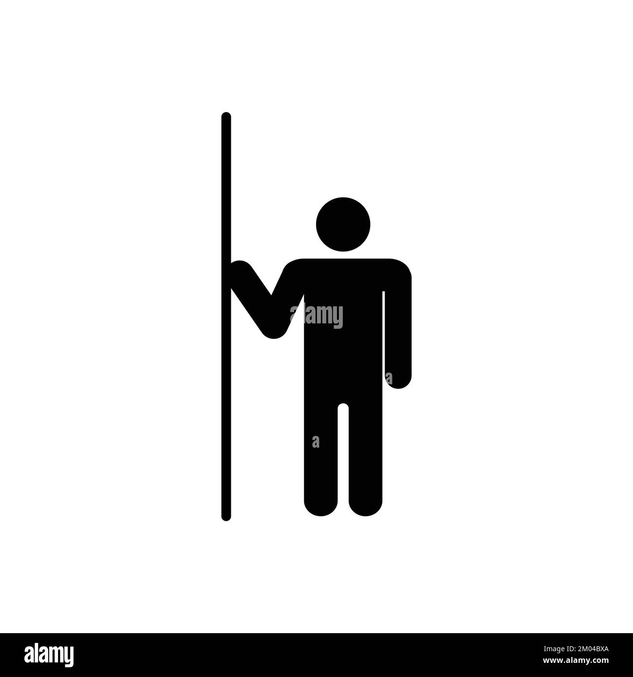 Homme tenant l'icône de la barre de métro. Symbole de pictogramme de ...