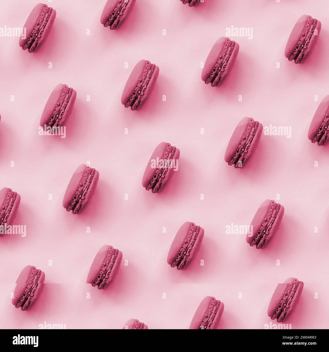 Gâteau au dessert, macaron ou macaron, vue sur le haut, sur fond ...