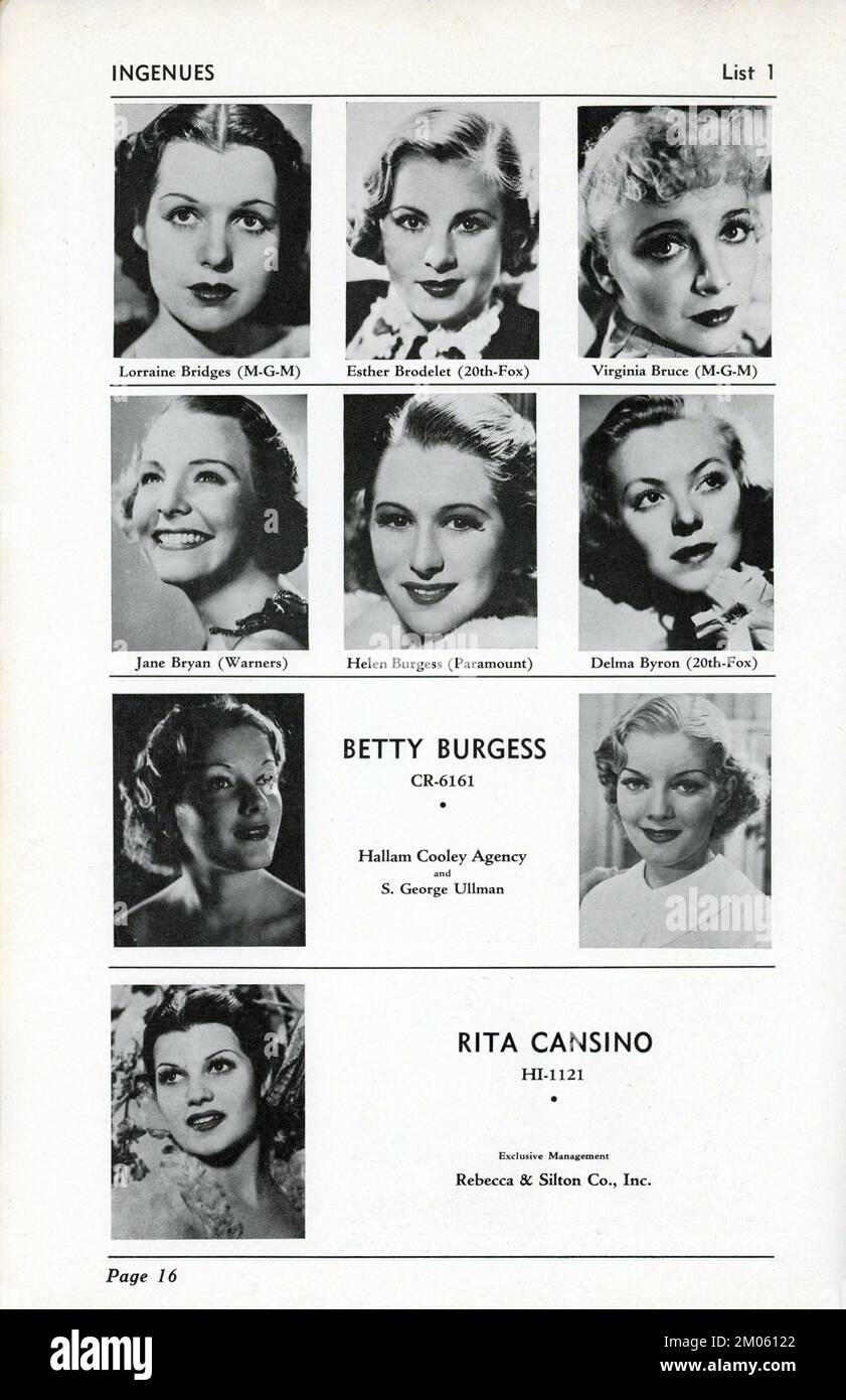 Page du numéro 1 de janvier 1937 de l'Academy of Motion Picture Arts ...