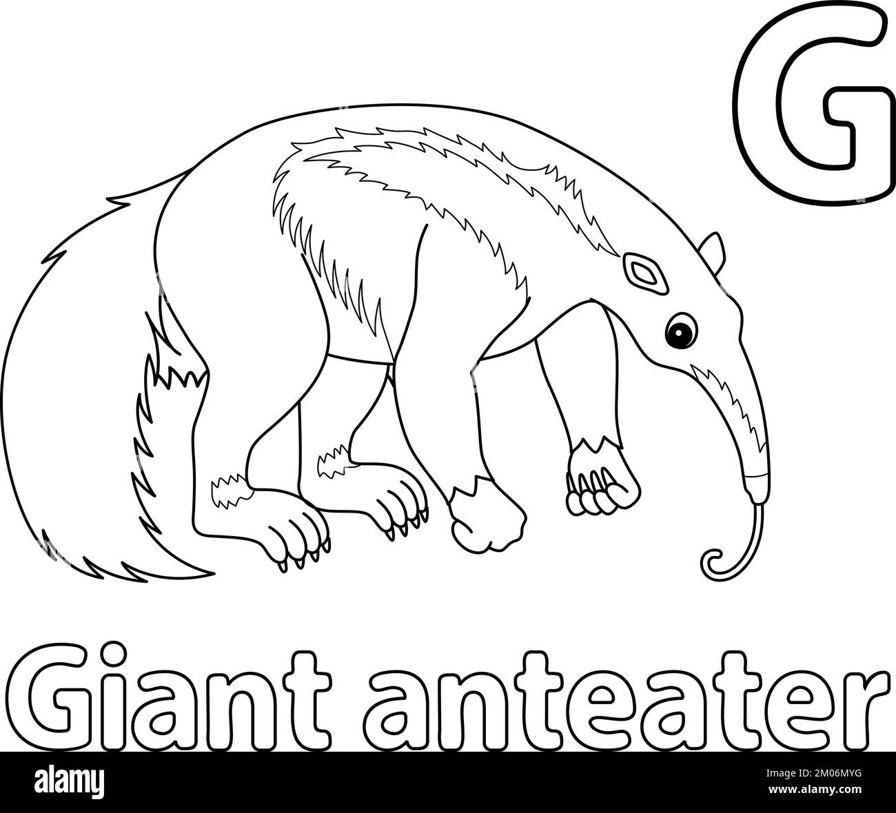 Giant anteater illustration Banque d'images noir et blanc - Alamy