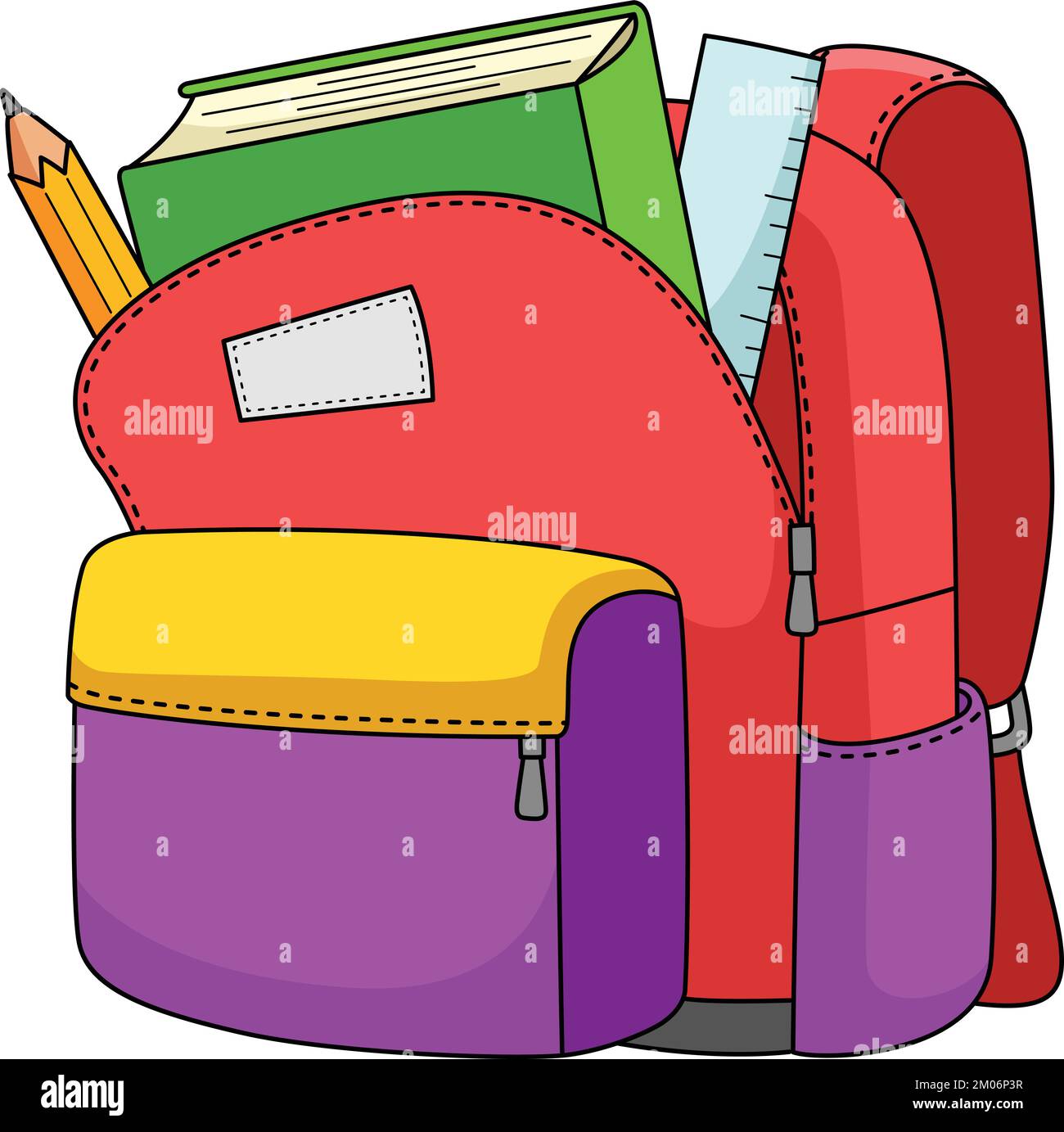 100th Day of School Bag Cartoon coloré Clipart Image Vectorielle Stock ...