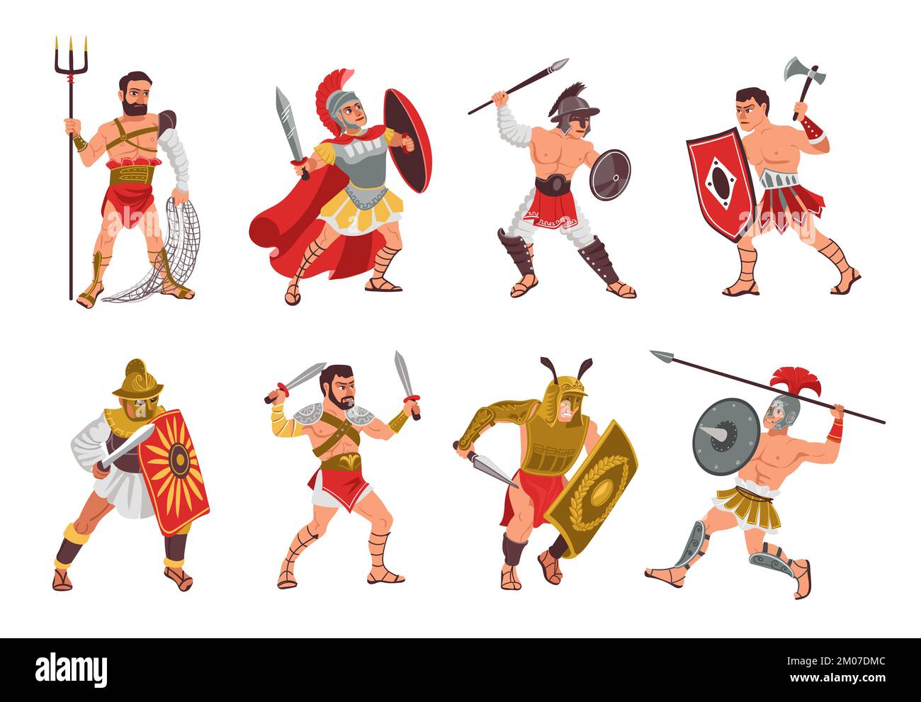 Gladiateurs romains anciens. Des gens en armure. Guerriers avec ...
