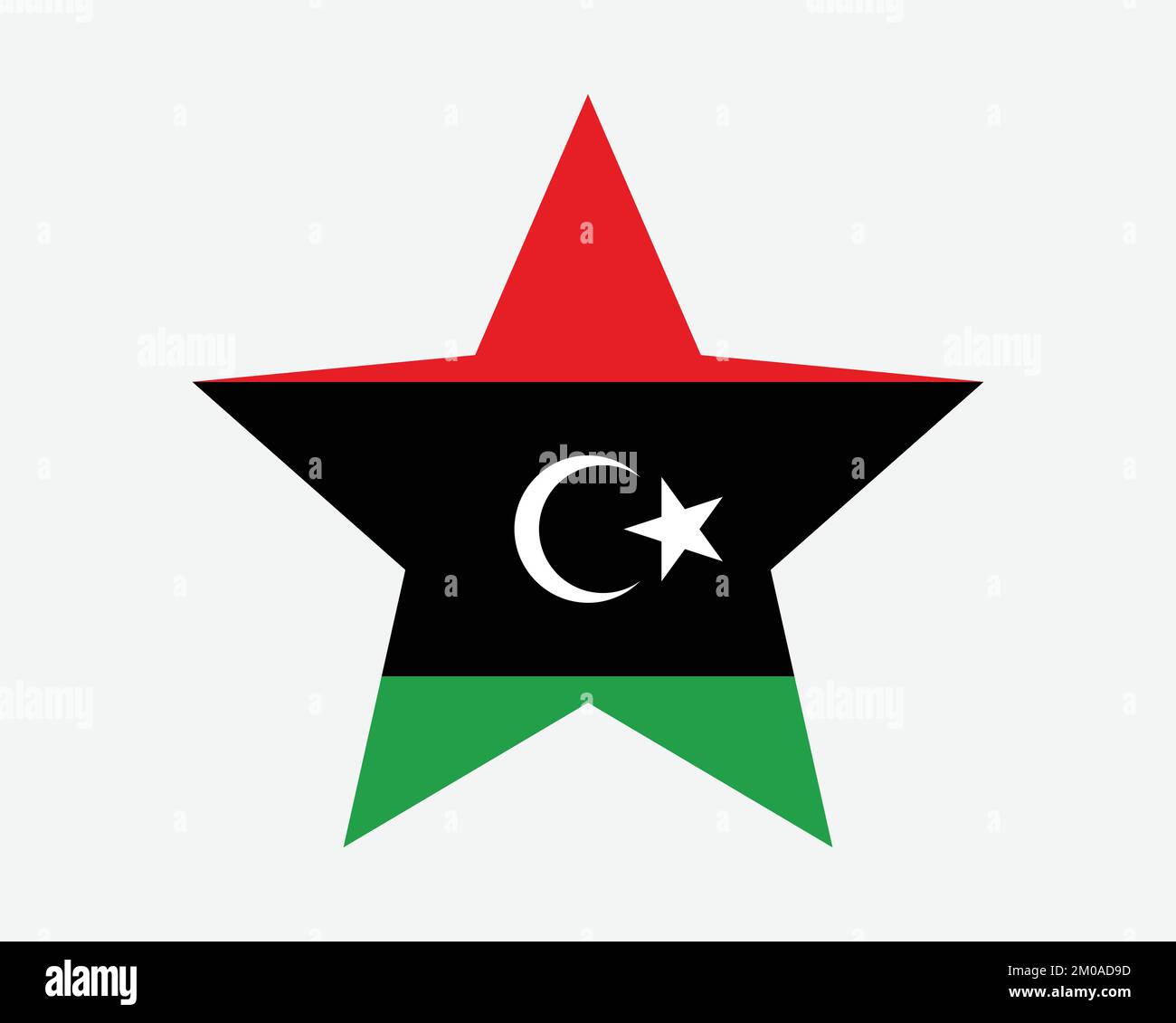 Drapeau étoile de Libye. Drapeau de la forme d'étoile libyenne. Pays ...