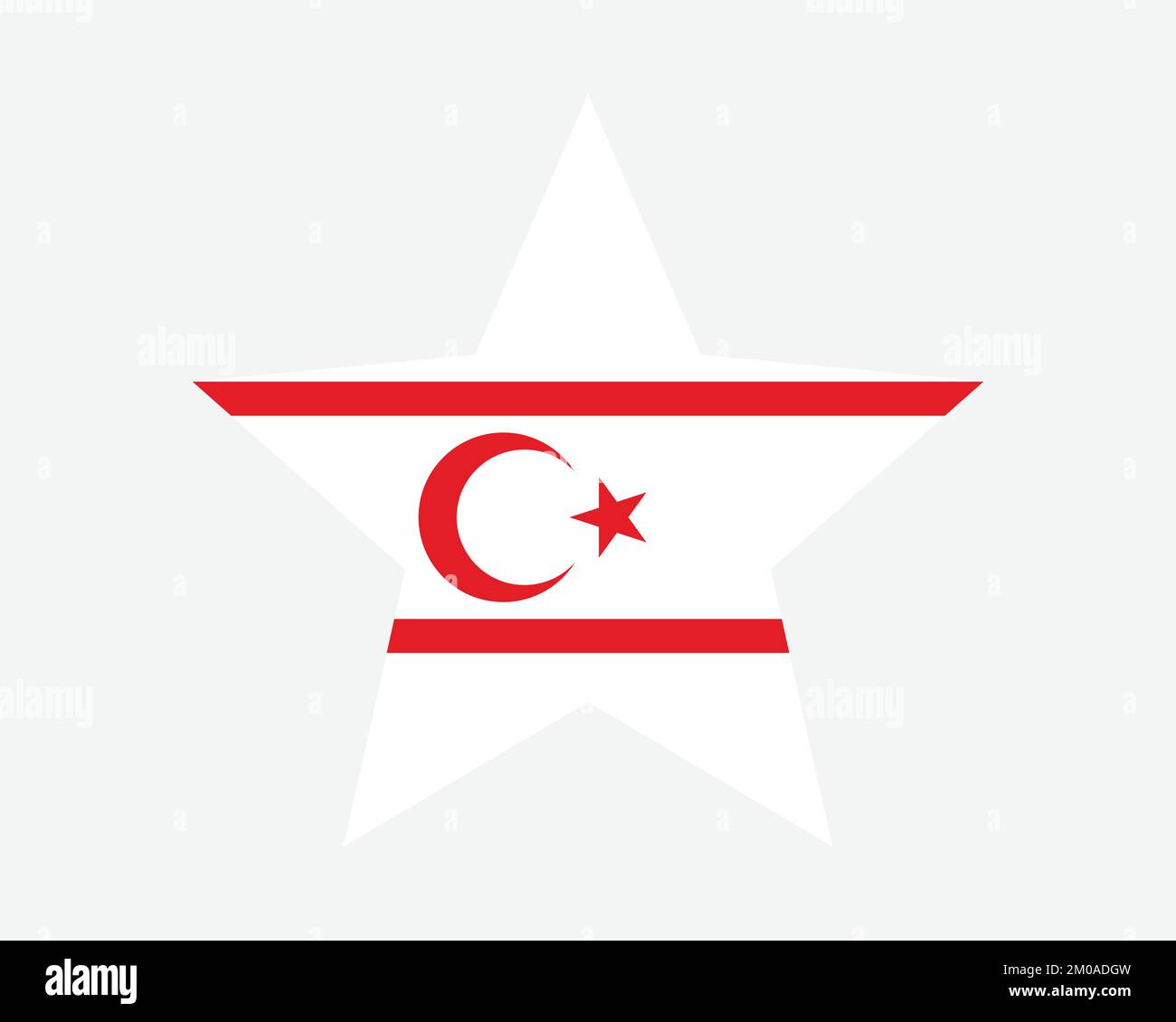 Drapeau étoile de Chypre du Nord. Drapeau chypriote turc en forme d ...