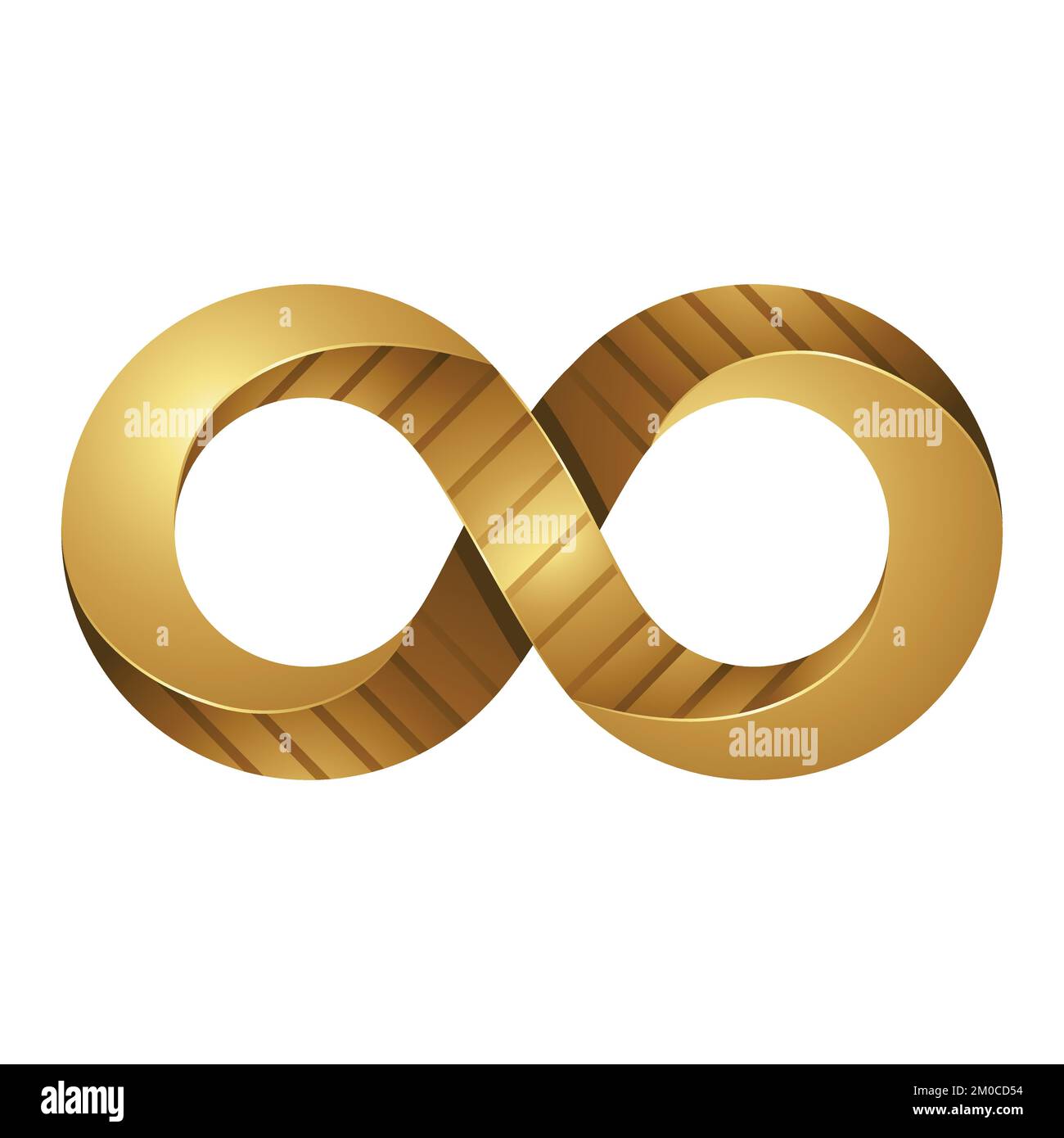 Logo infini doré sur fond blanc Banque d'images vectorielles - Alamy