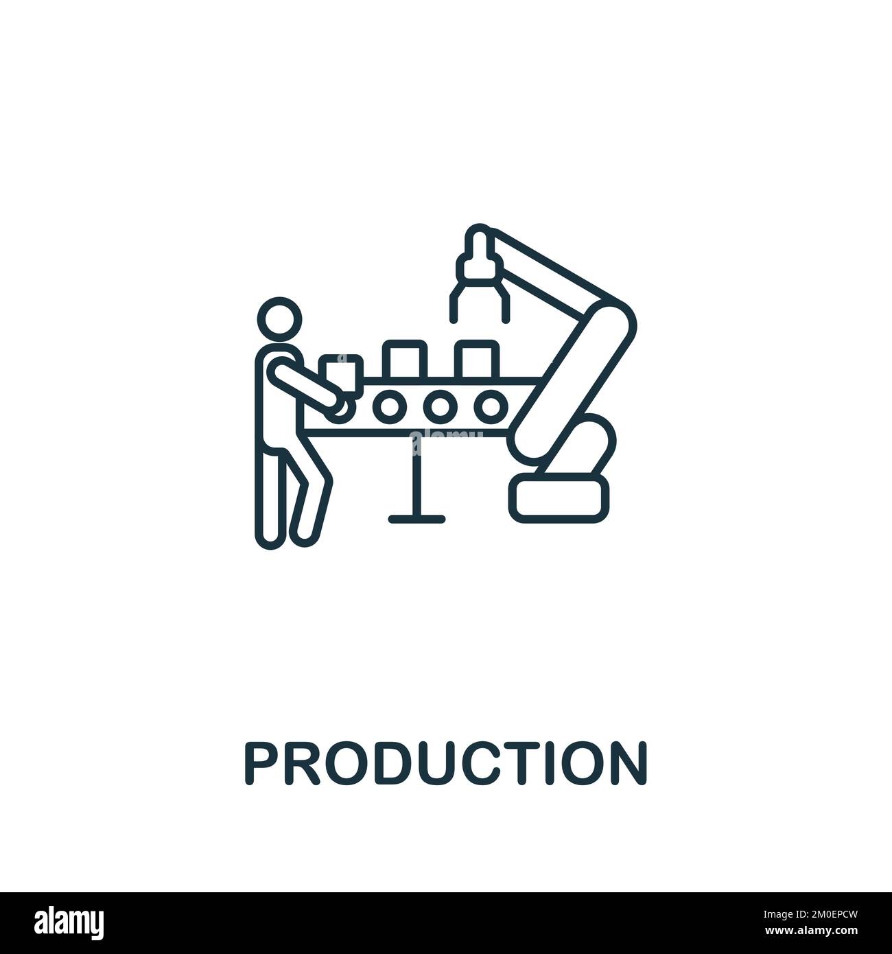 Icône production. Icône de structure d'entreprise simple monochrome ...