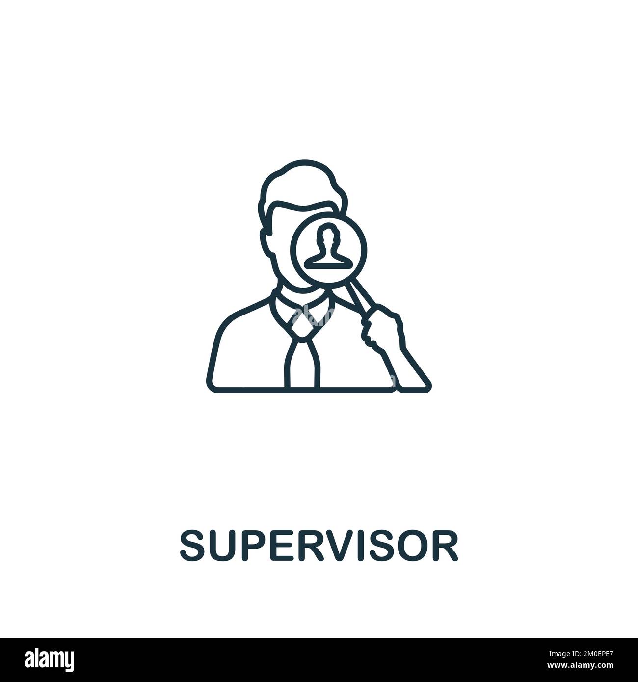 Icône superviseur. Icône de structure d'entreprise simple monochrome ...