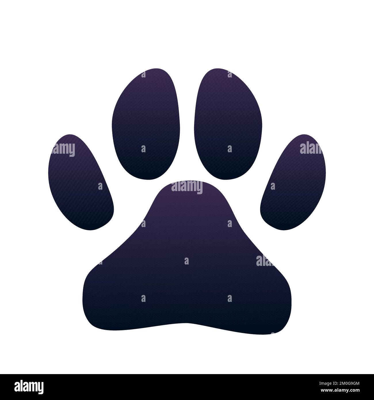 Imprimé chien de Paw, chiot de pied dans une silhouette de style dessin ...