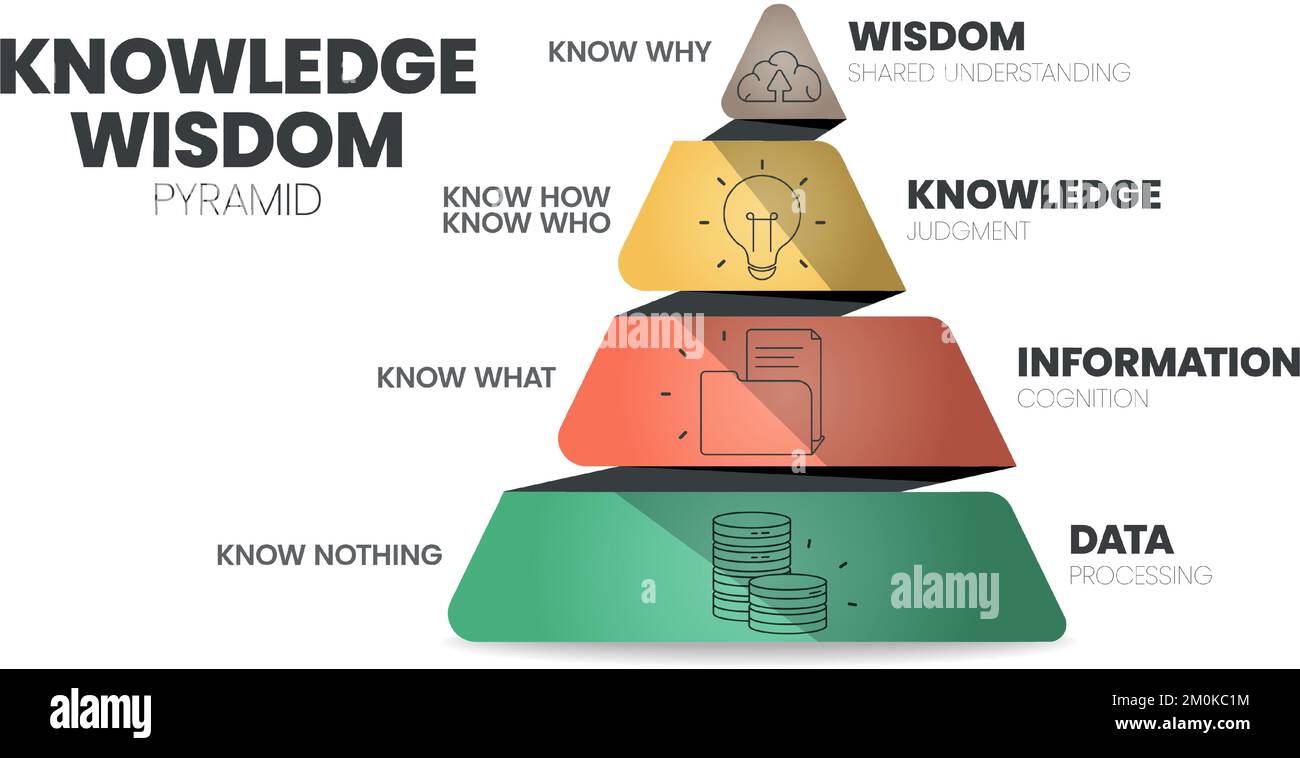 Knowledge Wisdom hiérarchie modèle d'infographie avec icône a la ...