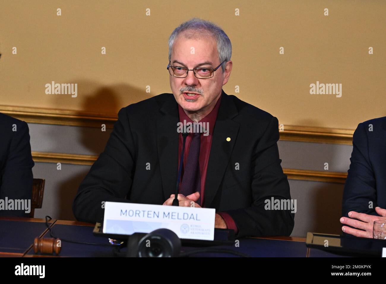 Prix Nobel Morten Meldal (chimie) lors d'une conférence de presse à l ...