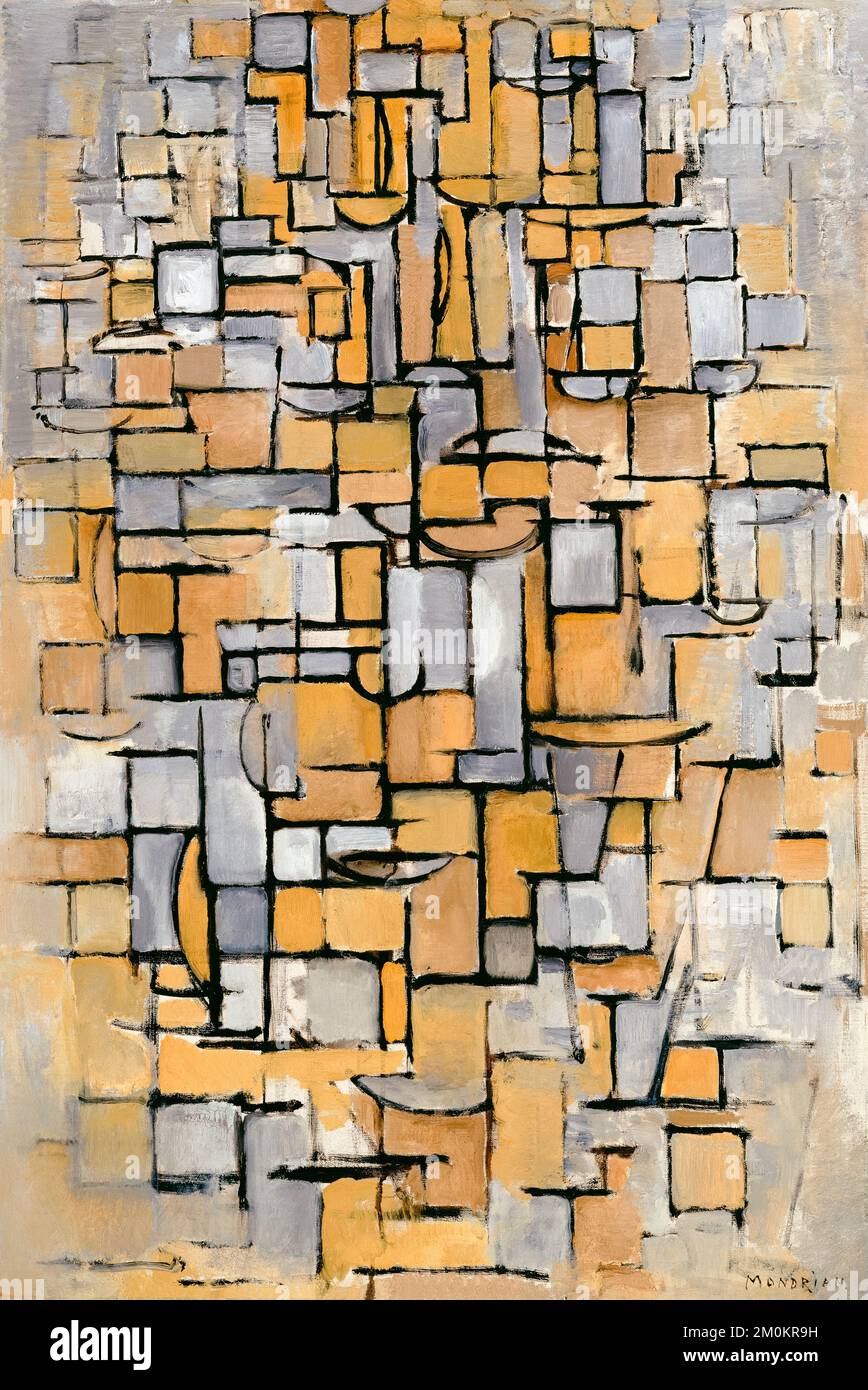 Piet Mondrian, (Piet Mondriaan), Tableau n° 1, peinture abstraite à l ...