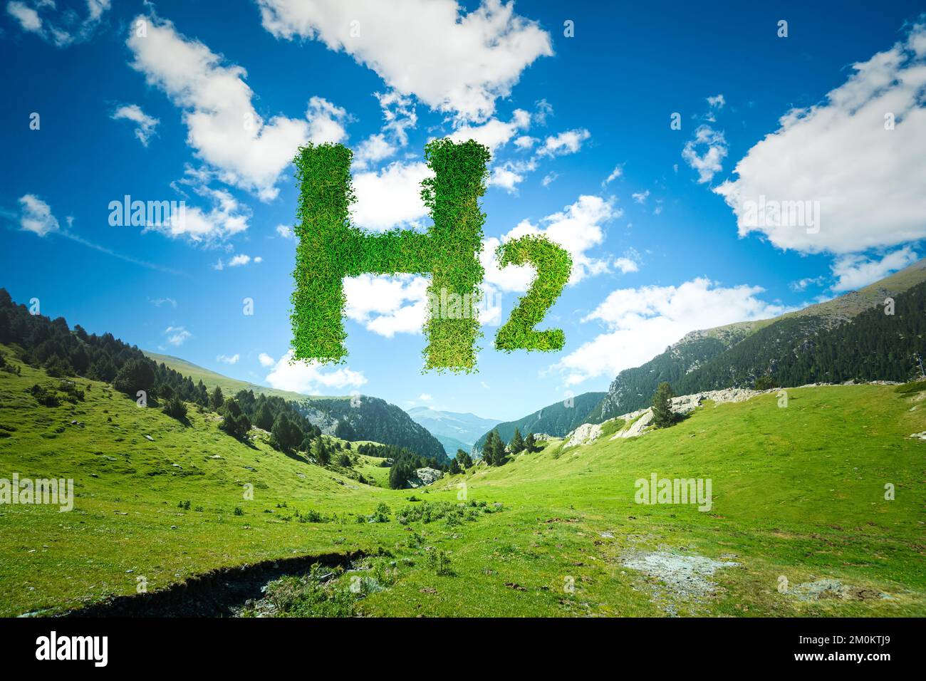 Symbole vert d'énergie hydrogène. Concept écologique Photo Stock - Alamy