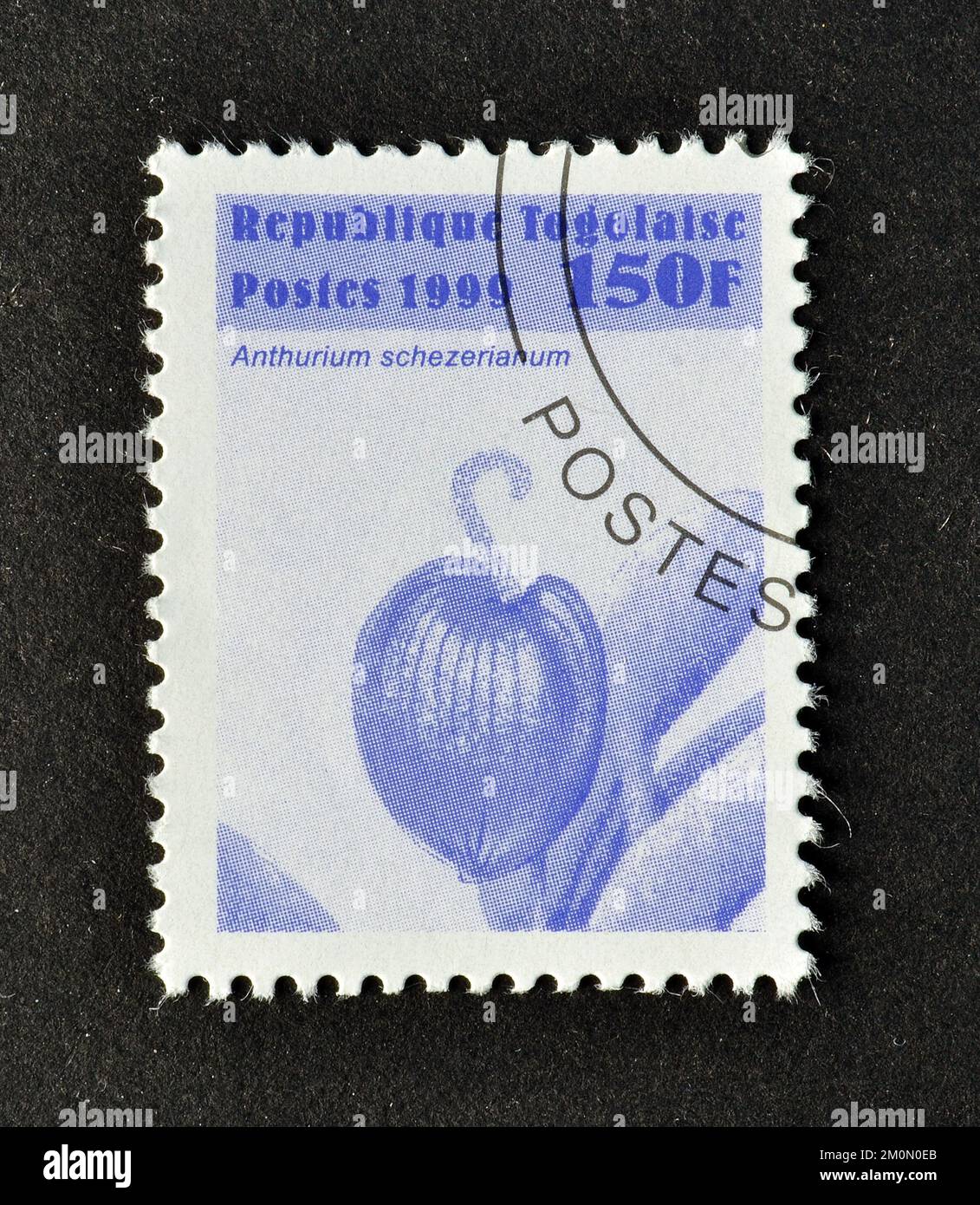 Timbre-poste annulé imprimé par le Togo, qui montre la fleur d ...
