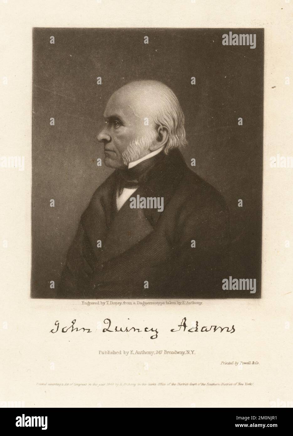 Portrait du politicien américain John Quincy Adams (1767 - 1848), qui a ...