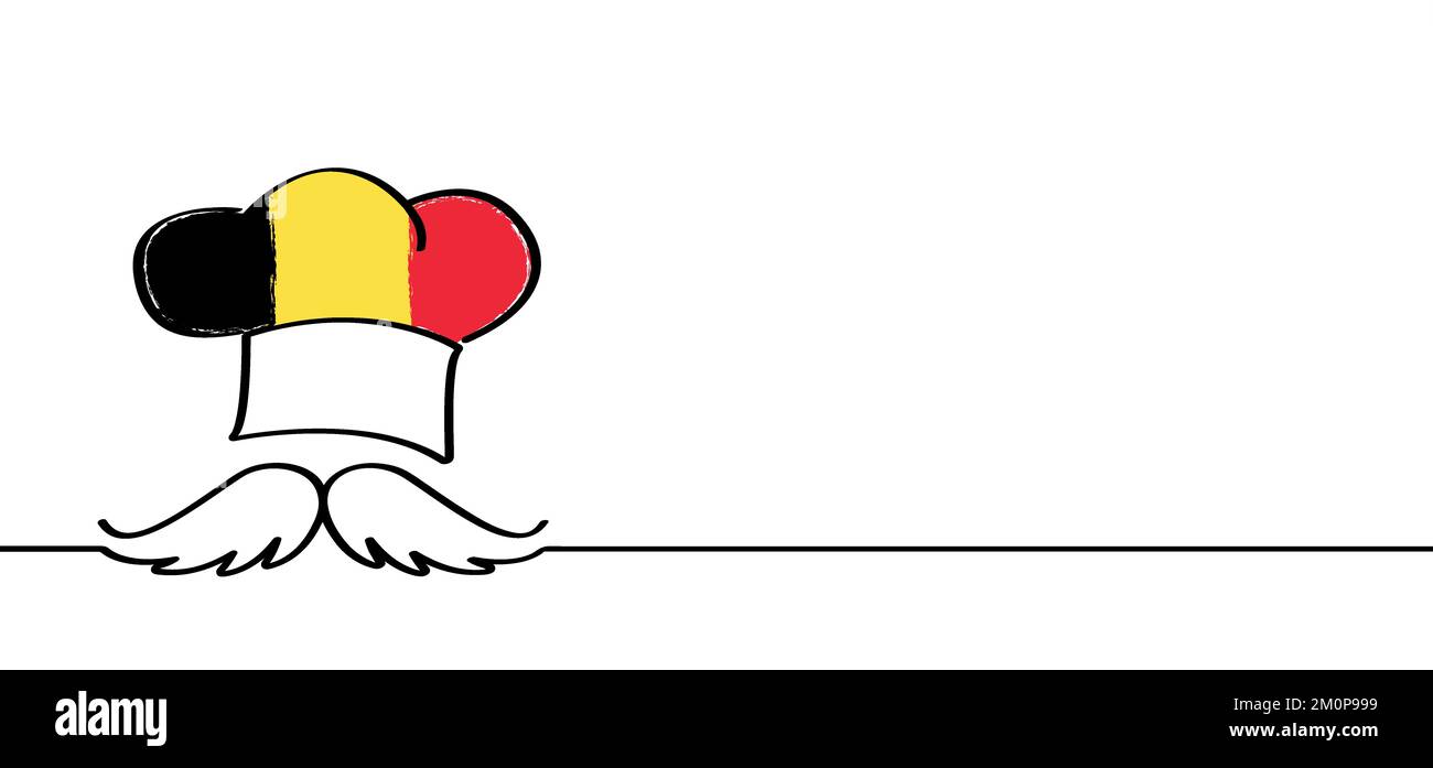 Casquette de chef avec moustache et drapeau belge. Chapeau ou casquette ...