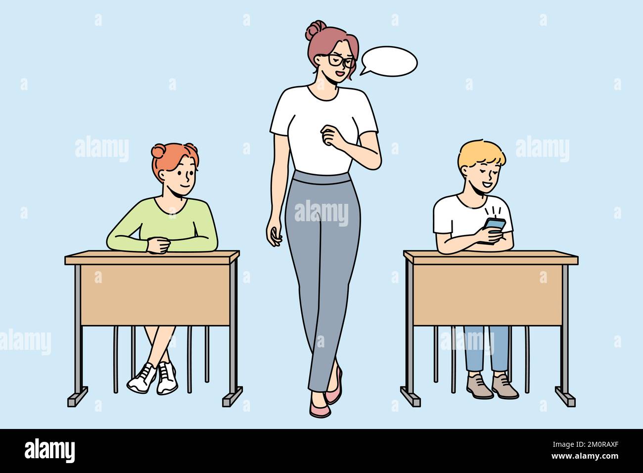 Femme distraite Banque d'images vectorielles - Alamy