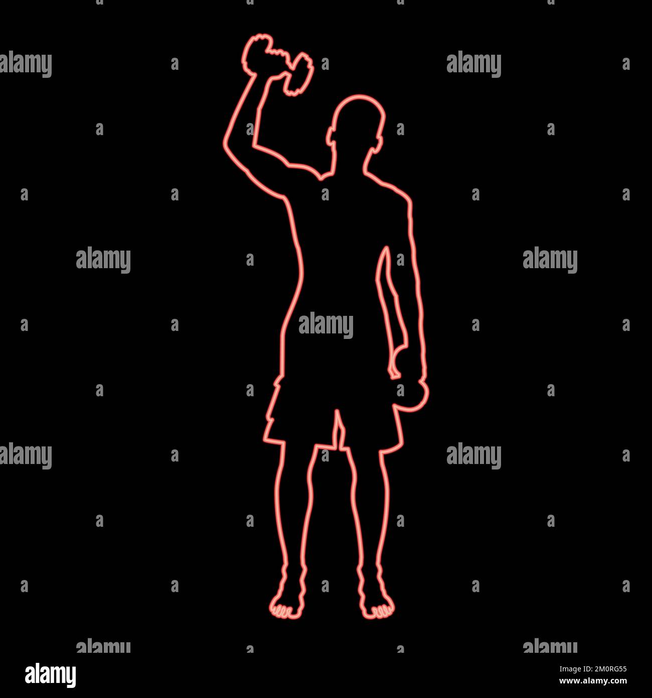 Silhouette masculine neon light icône Banque de photographies et d ...