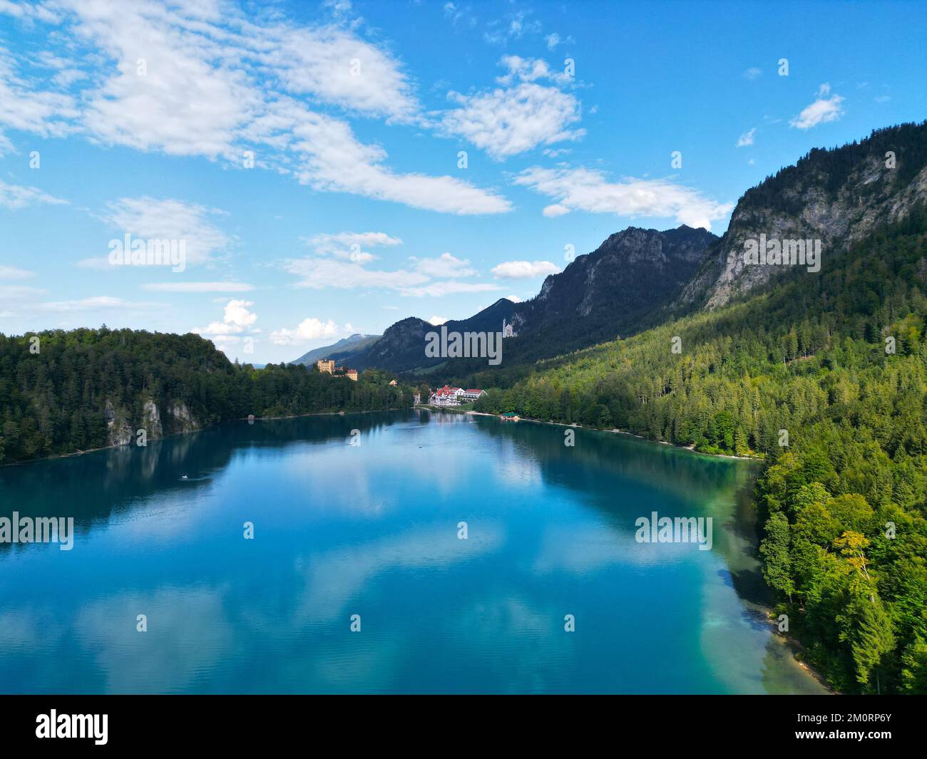 Neuschwanstein castle and lake alpsee Banque de photographies et d ...