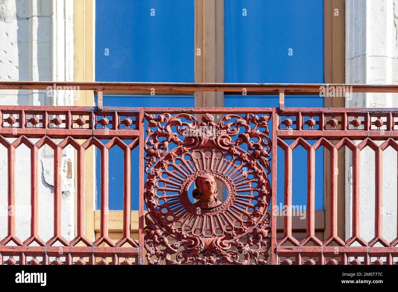 France, Meurthe et Moselle, Nancy, détail de l'ouvrage en fer forgé de ...