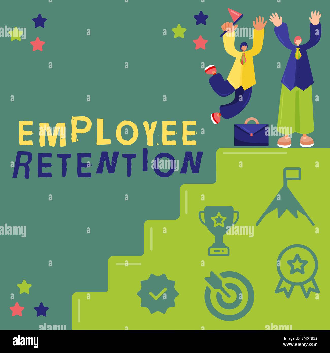 Légende conceptuelle rétention des employés. Mot écrit sur la méthode ...