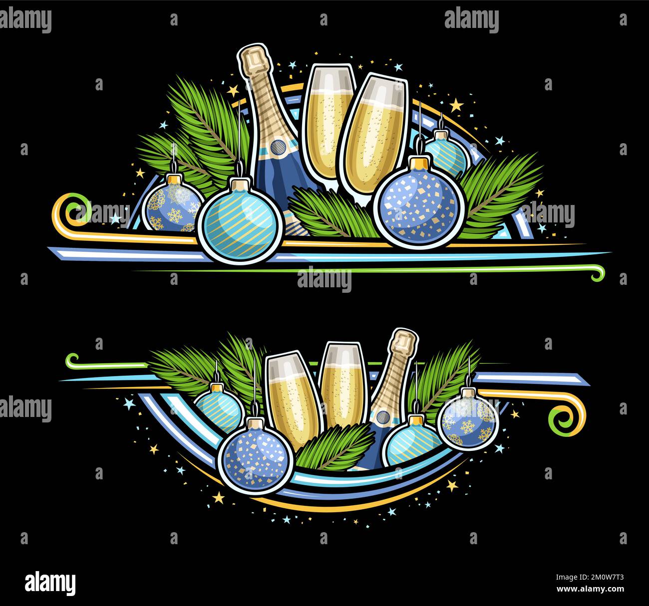 Bordure vectorielle pour le nouvel an avec espace vide pour le texte de ...