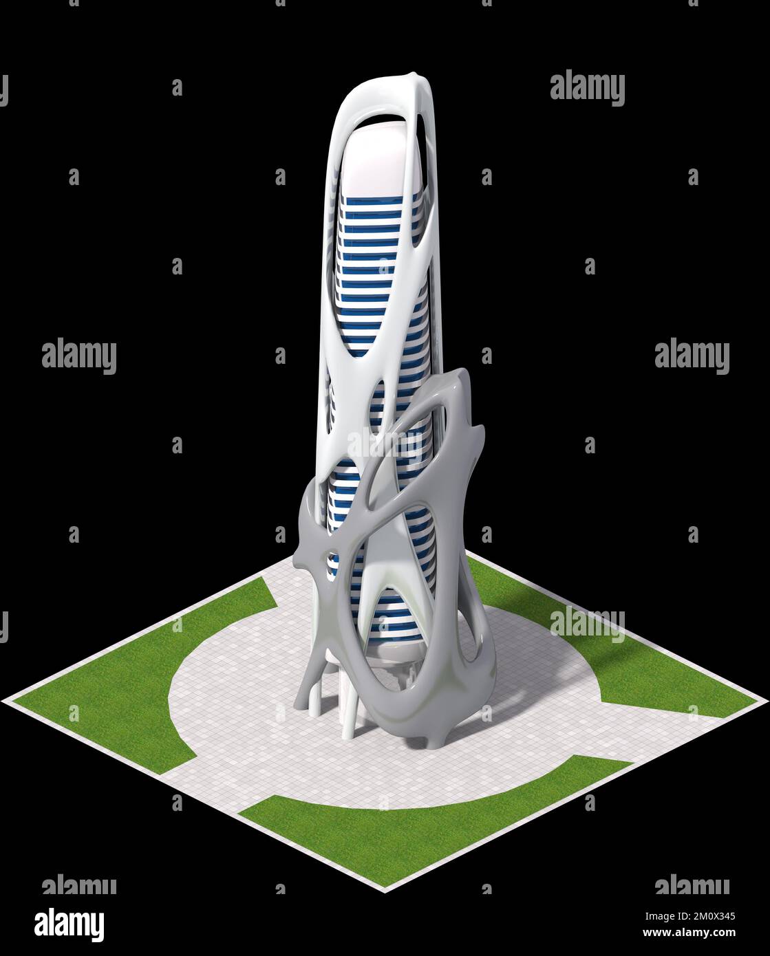 Architecture futuriste de la ville avec des structures organiques, pour ...