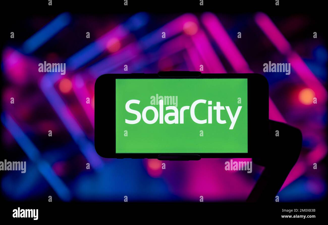 Dans cette illustration, le logo de la société SolarCity d'Elon Musk ...