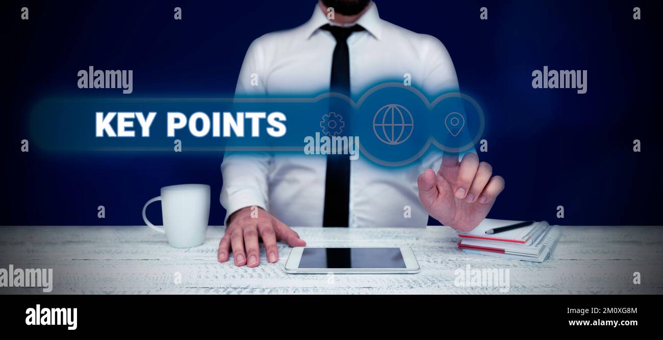 Écriture affichant des points clés de texte. Aperçu de l'entreprise la ... Écriture affichant des points clés de texte. Aperçu de l'entreprise la ...