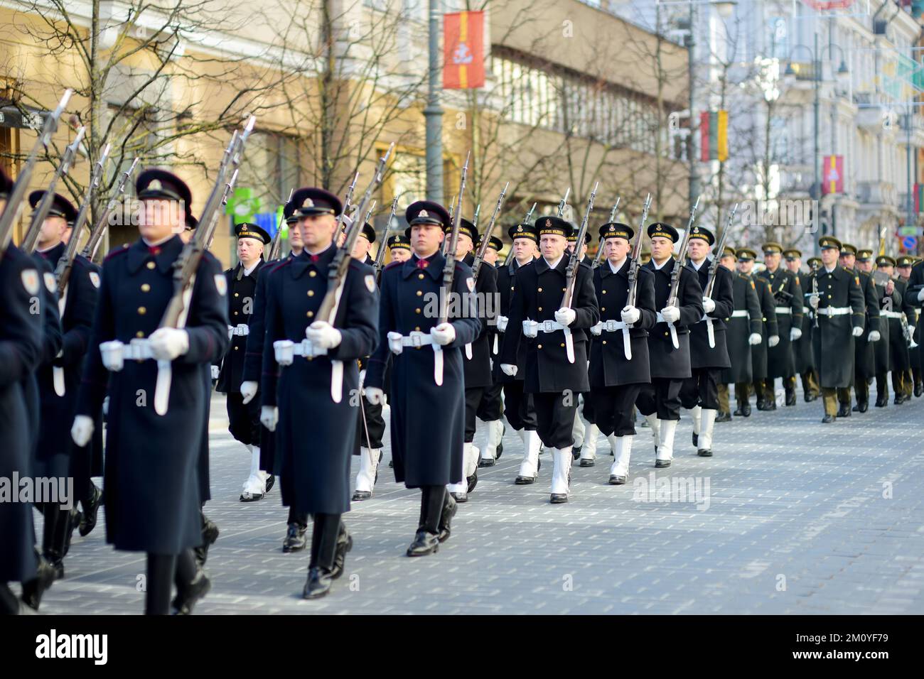 VILNIUS, LITUANIE - 11 MARS 2022 : défilé de fête alors que la Lituanie ...