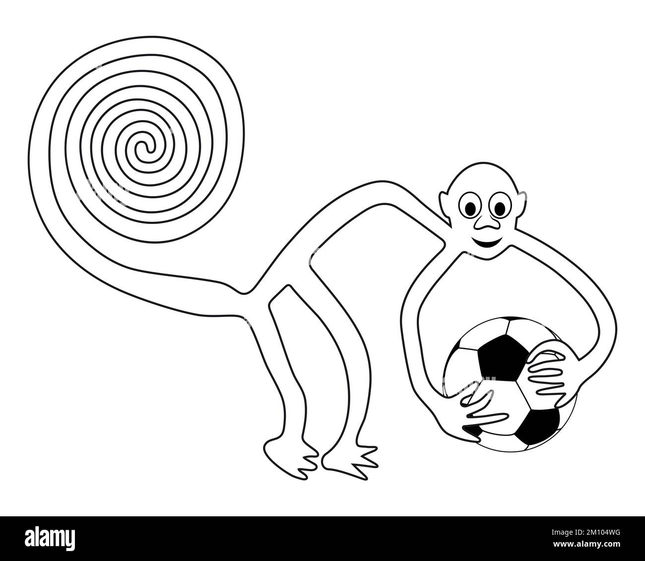 Singe avec le ballon de football en mains - paraphrase du célèbre ... Singe avec le ballon de football en mains - paraphrase du célèbre ...