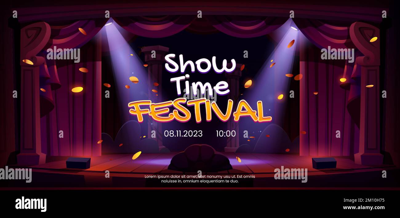 Modèle d'invitation à un événement de théâtre. Illustration vectorielle ...