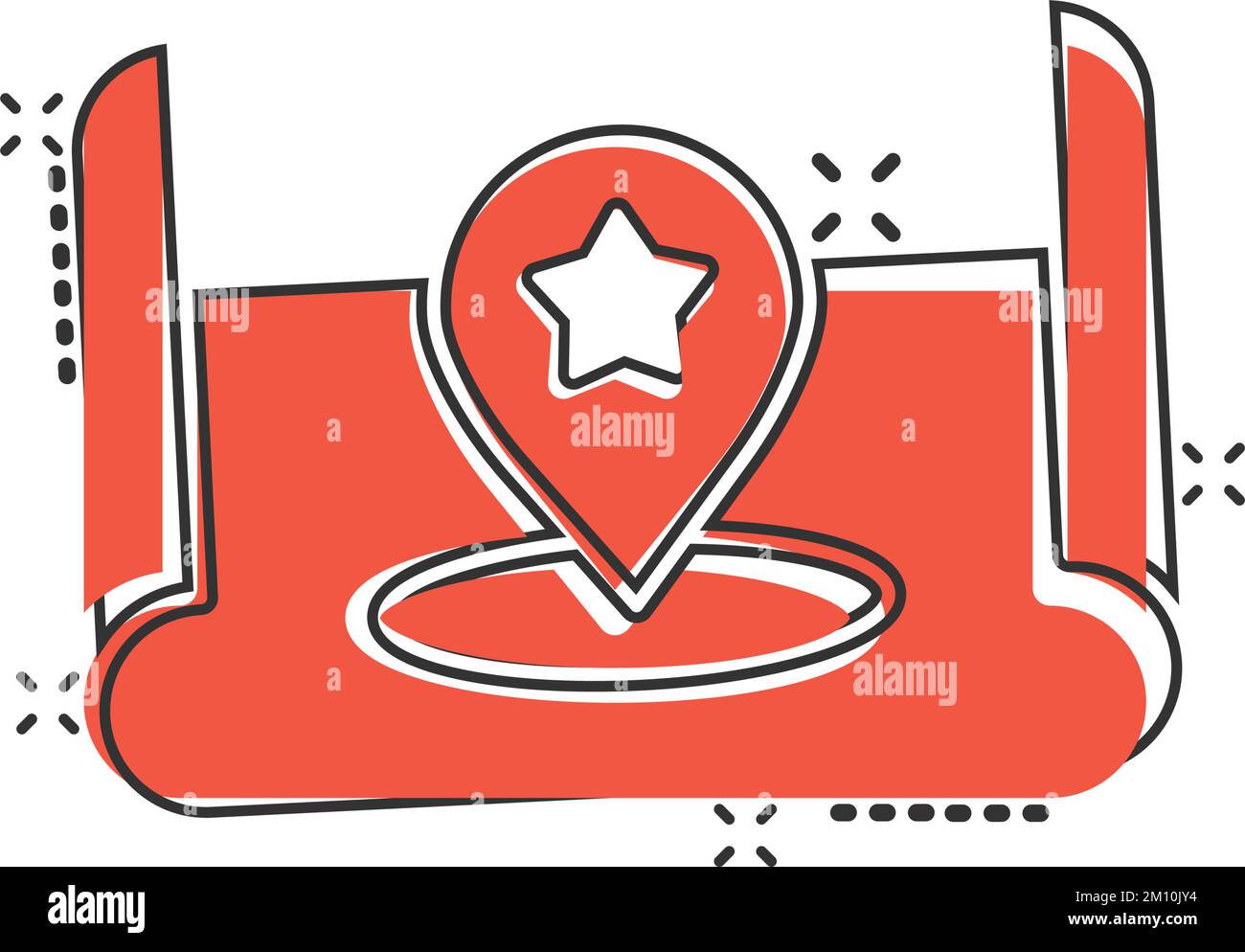 Icône de la carte en style de bande dessinée. navigation gps ...