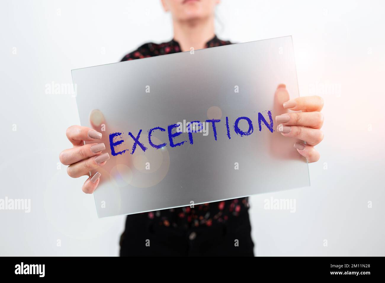 Exception de texte d'écriture manuscrite. Personne ou chose de concept ...