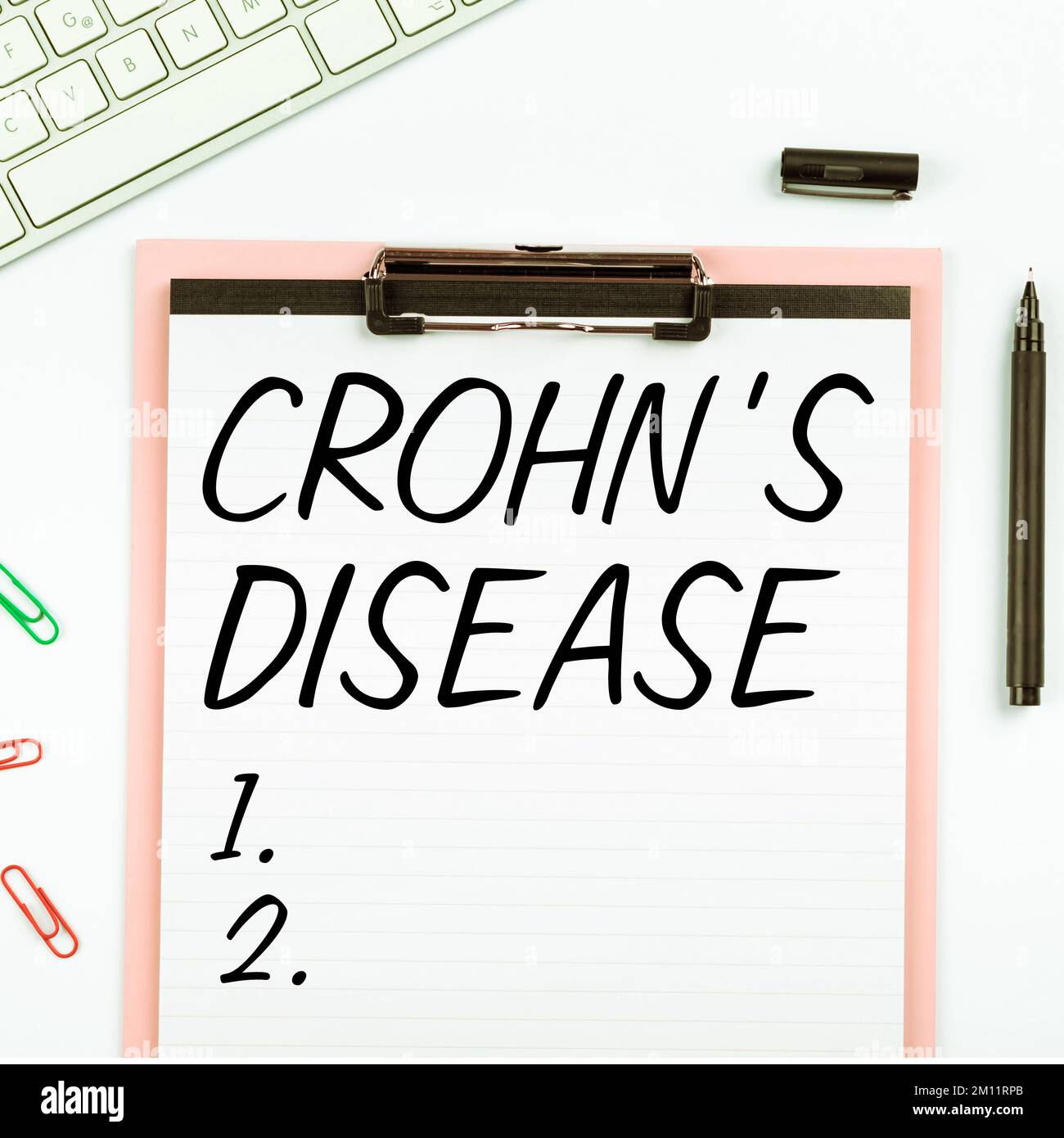 Inspiration montrant le signe de la maladie de Crohn. Mot écrit sur la ...