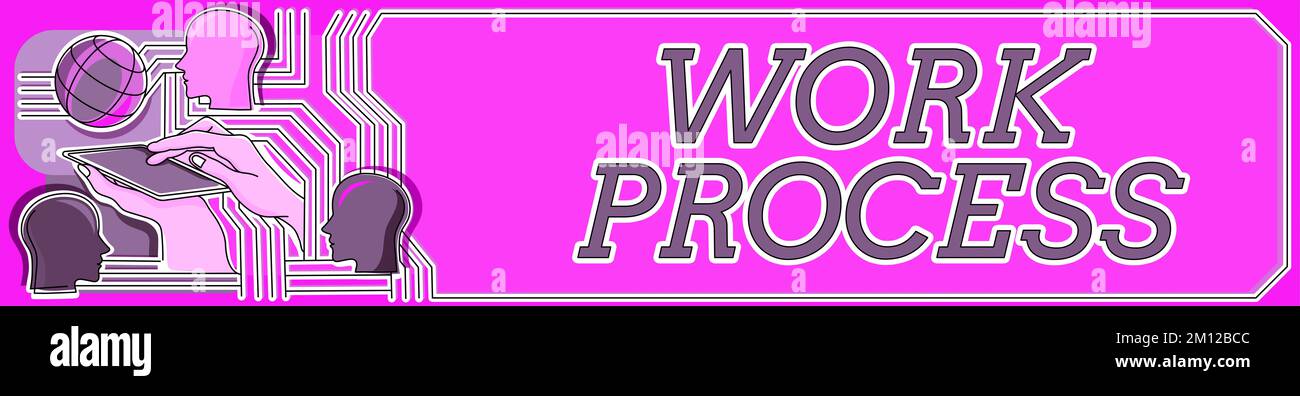 Processus de travail d'affichage conceptuel. Concept métier procédures ...